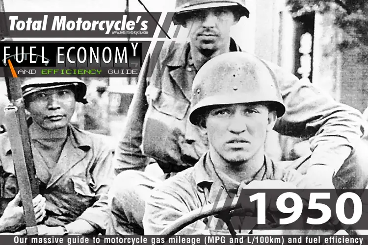 1950 Motorcycle Model Fuel Economy Guide in MPG and L/100km